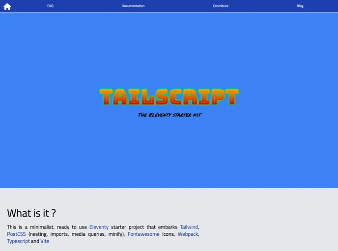11ty Tailscript | Eleventy Themes