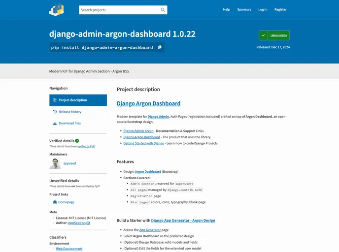 Django Admin Argon Dashboard by App Generator - A undefined Template | Built At Lightspeed