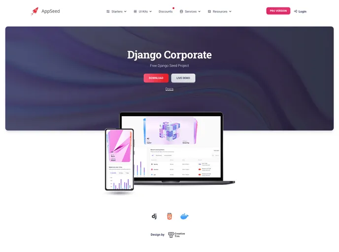 Django Corporate Dashboard By App Generator A Undefined Template Built At Lightspeed