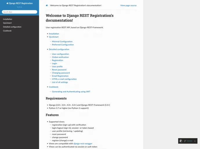 Django Rest Registration by Apragacz - A Django Template | Built At Lightspeed