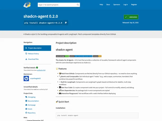 Shadcn Agents by Aryan Bagale - A undefined Template | Built At Lightspeed