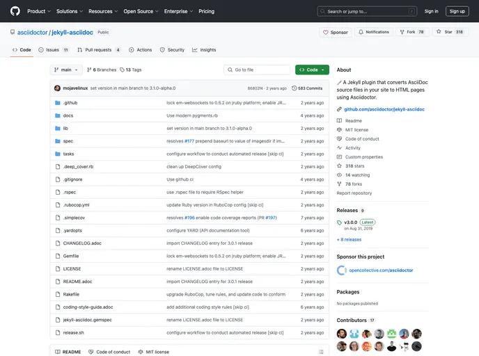 Jekyll Asciidoc by Asciidoctor - A undefined Template | Built At Lightspeed