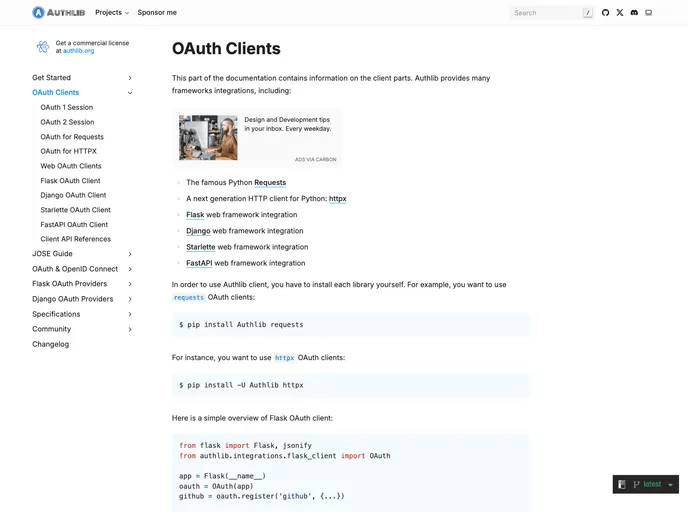 Demo Oauth Client By Authlib A Undefined Template Built At Lightspeed