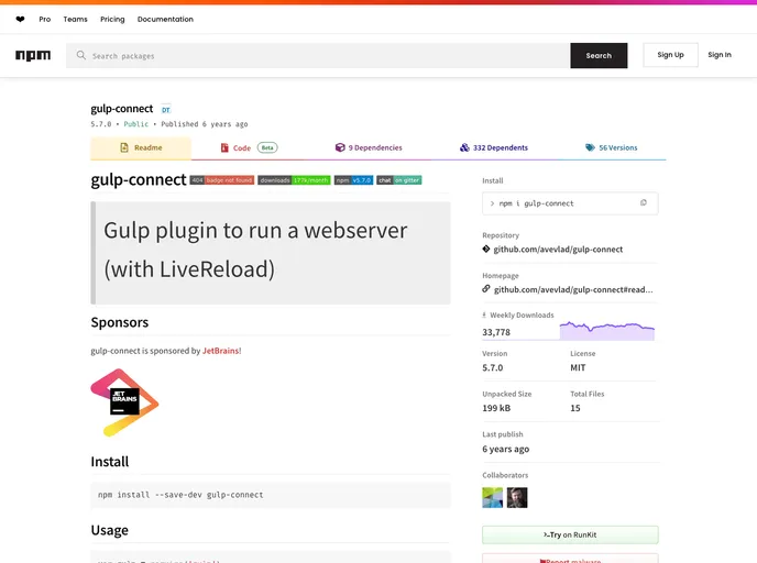 Gulp Connect by Avevlad - A undefined Template | Built At Lightspeed