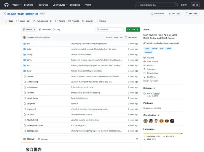 React Starter Kit by Bodyno - A Express Template | Built At Lightspeed