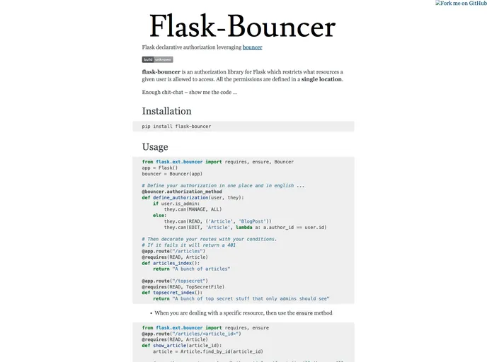 Flask Bouncer by Bouncer App - A undefined Template | Built At Lightspeed