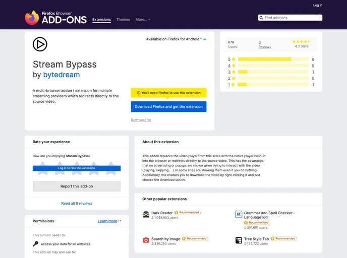 Stream Bypass by Bytedream - A Svelte Template | Built At Lightspeed