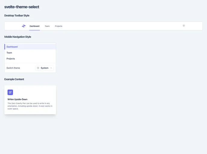 Svelte Theme Select By Captaincodeman A Svelte Template Built At