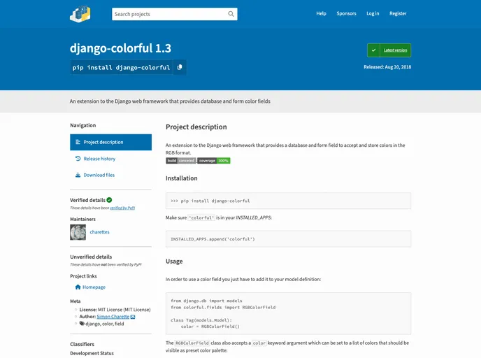 Django Colorful by Charettes - A undefined Template | Built At Lightspeed