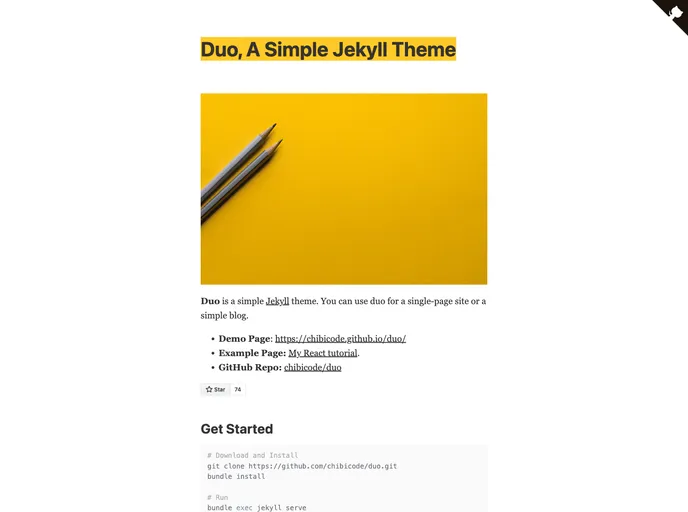 Duo by Chibicode - A Jekyll Template | Built At Lightspeed