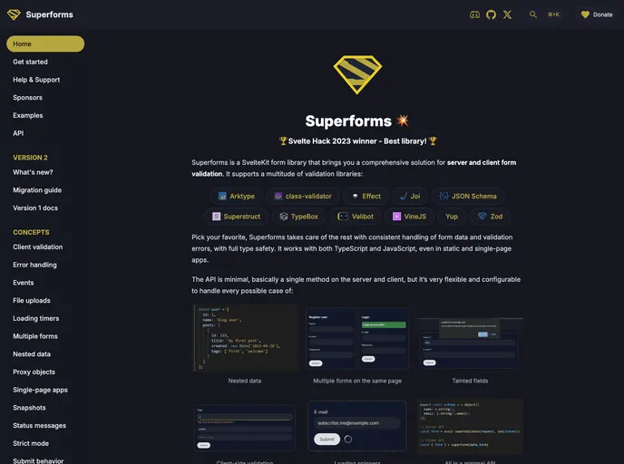 Superforms Web by Ciscoheat - A Svelte Template | Built At Lightspeed