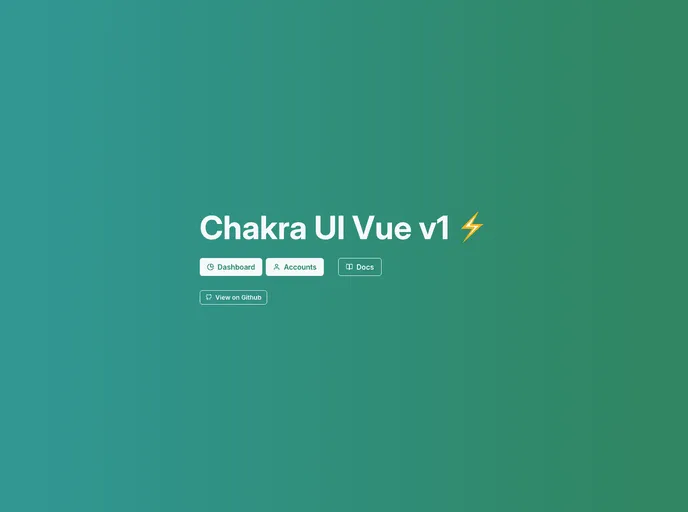 Chakra UI Chidori Starter by Codebender828 - A Vue Template | Built At Lightspeed