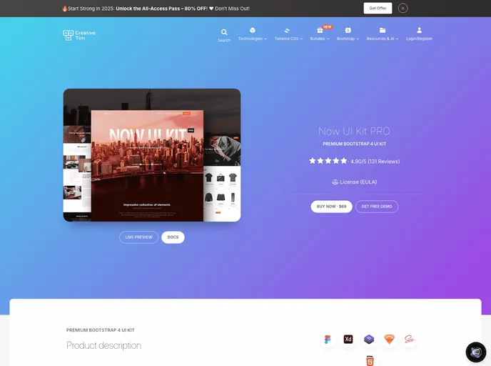 Ct Now UI Kit Pro by Creativetimofficial - A undefined Template | Built At Lightspeed
