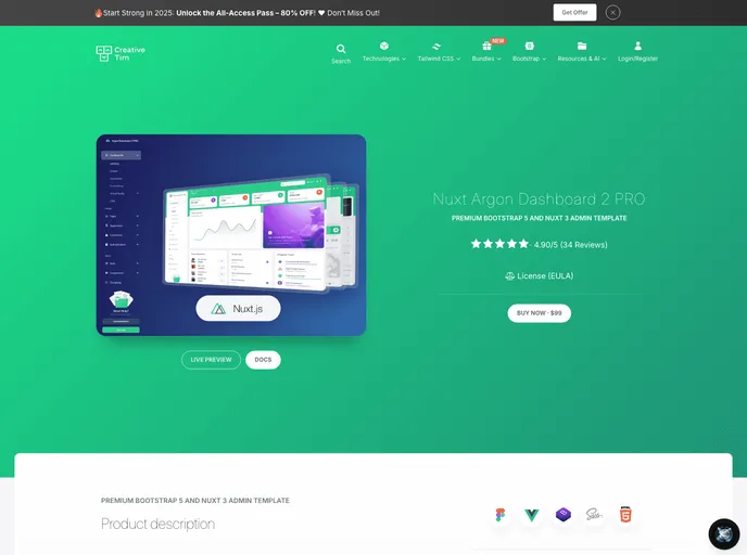 Ct Nuxt Argon Dashboard Pro by Creativetimofficial - A Nuxt Template | Built At Lightspeed