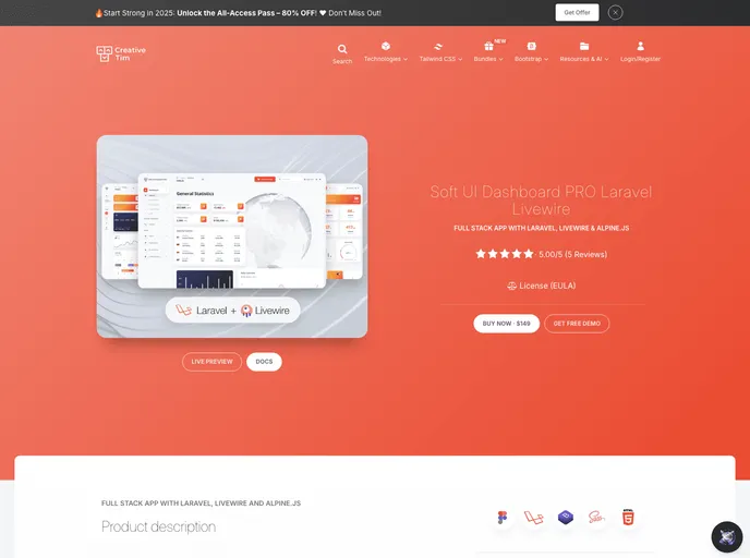 Ct Soft Ui Dashboard Pro Laravel Livewire By Creativetimofficial A Laravel Template Built At