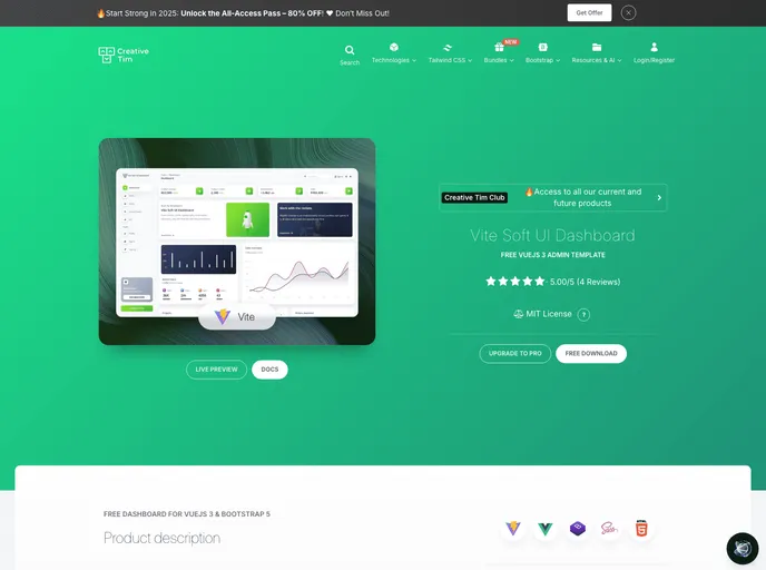 Vite Soft UI Dashboard by Creativetimofficial - A Vue Template | Built At Lightspeed