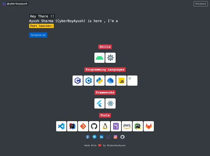 JS Portfolio by Cyberboyayush - A Nextjs Template | Built At Lightspeed