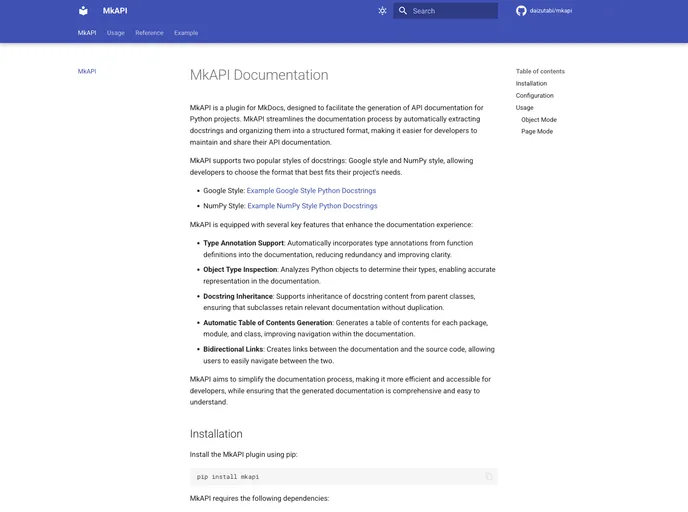 Mkapi by Daizutabi - A undefined Template | Built At Lightspeed