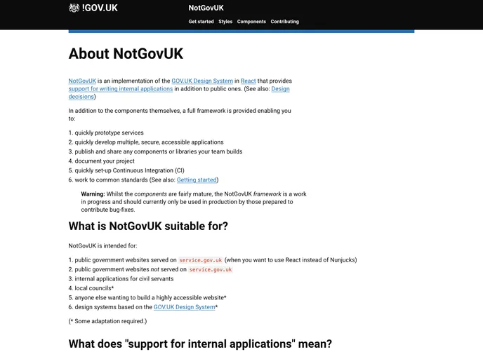 NotGovUK by Daniel Ac Martin - A React Template | Built At Lightspeed