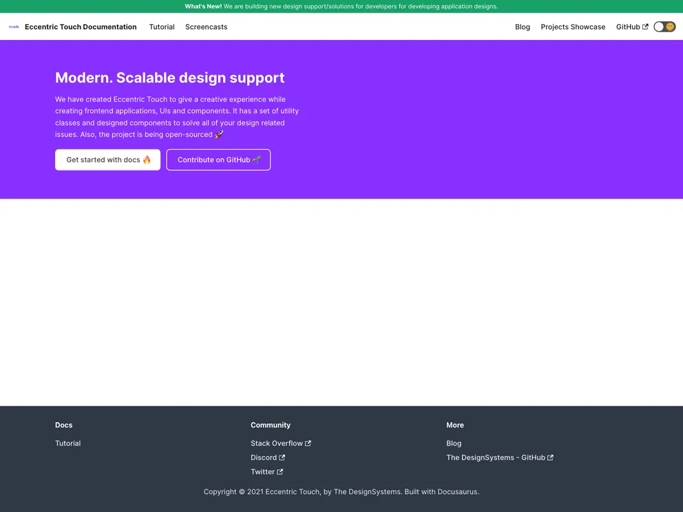 Eccentrictouch by Designsystemsoss - A undefined Template | Built At Lightspeed