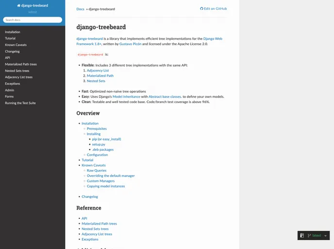 Django Treebeard by Django Treebeard - A Django Template | Built At Lightspeed