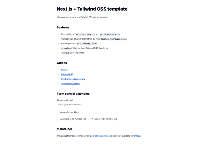 Nextjs Tailwindcss Template by Earvinpiamonte - A Nextjs Template | Built At Lightspeed