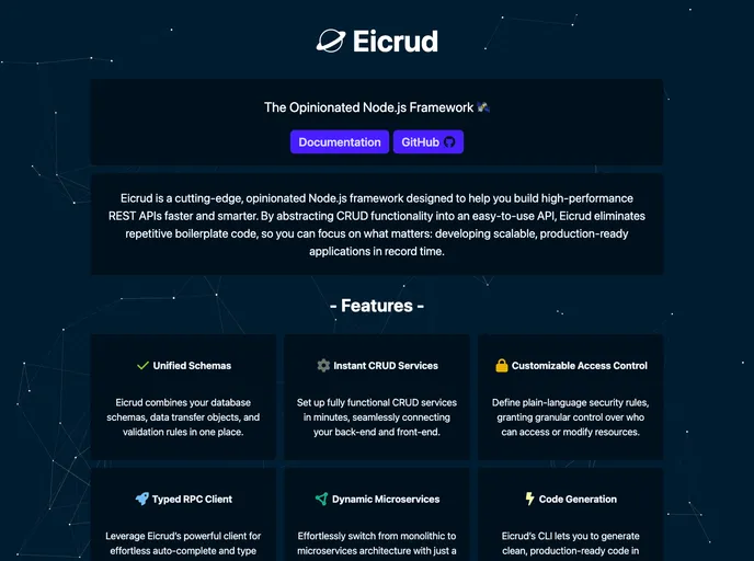 Eicrud By Eicrud A Nestjs Template Built At Lightspeed