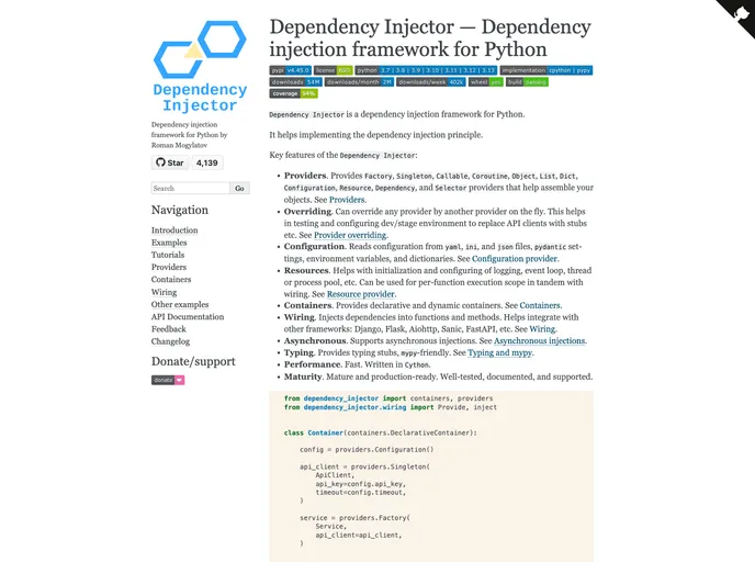 Python Dependency Injector By Ets Labs A Flask Template Built At 7572