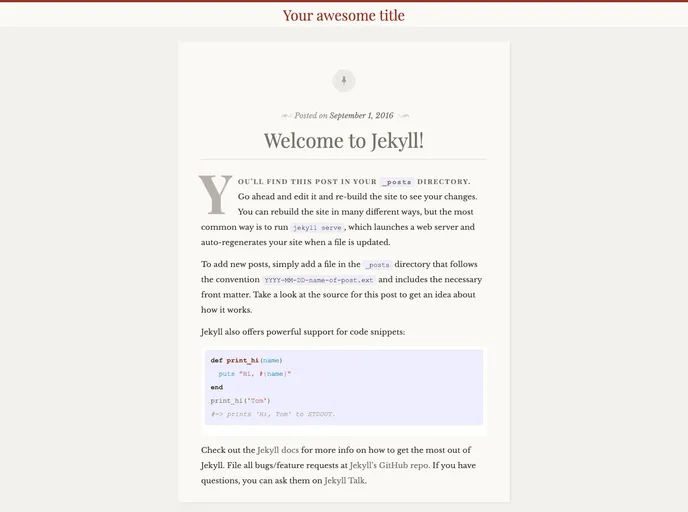 Jekyll Theme Libretto by Ferrolho - A undefined Template | Built At Lightspeed
