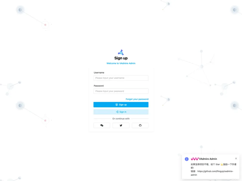 Vadmire Admin by Flingyp - A Vite Template | Built At Lightspeed