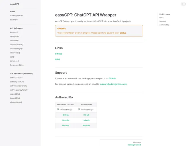 EasyGPT by Francescocoding - A Express Template | Built At Lightspeed