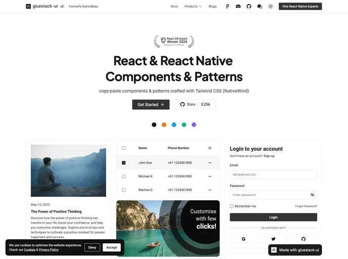 UI by Gluestack - A React Template | Built At Lightspeed