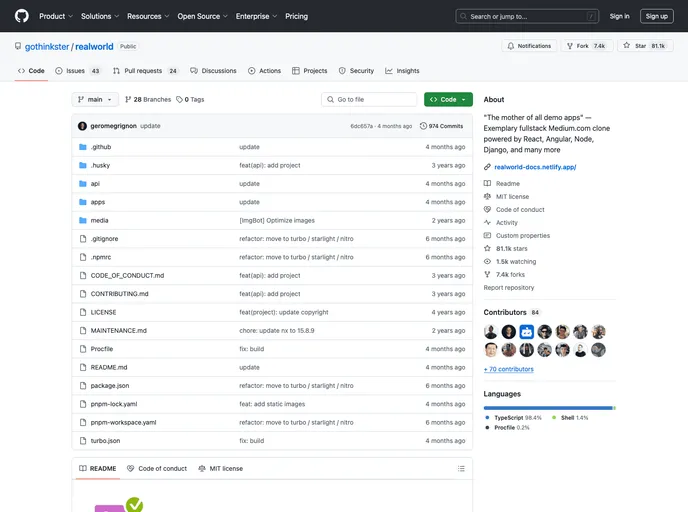 Flask Realworld Example App by Gothinkster - A undefined Template ...