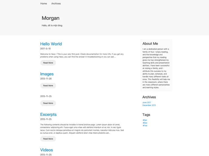 Hexo Theme Morgan by Hpcslag - A undefined Template | Built At Lightspeed
