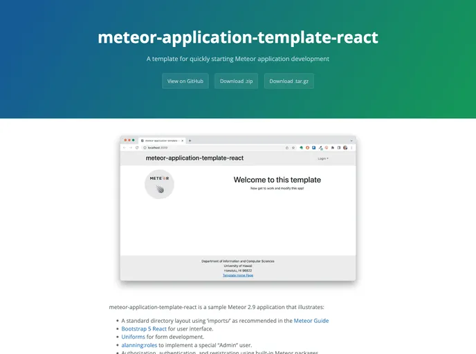 Meteor Application Template React Semantic Ui By Ics Software
