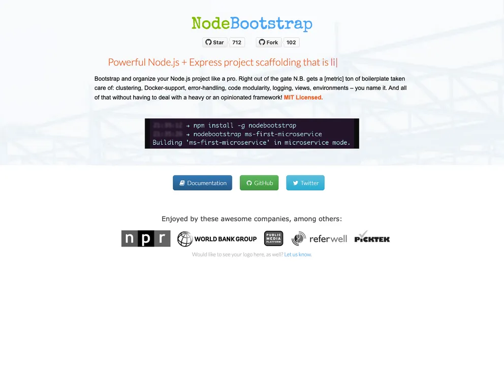 Nodebootstrap by Inadarei - A Express Template | Built At Lightspeed