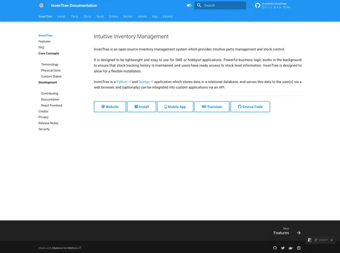 InvenTree by Inventree - A Django Template | Built At Lightspeed