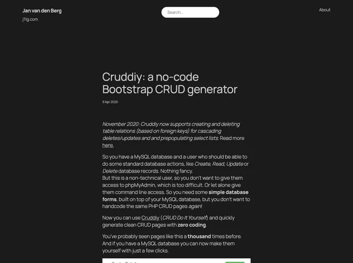 Cruddiy by Jan Vandenberg - A undefined Template | Built At Lightspeed