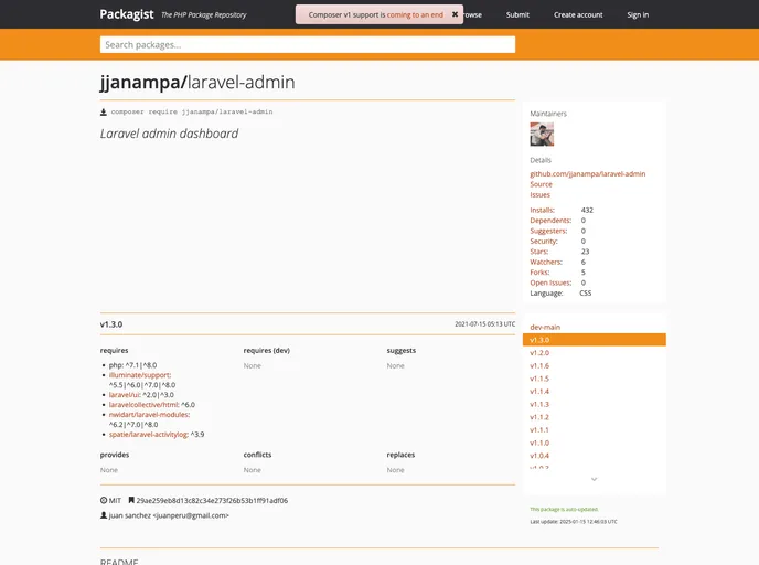 Laravel Admin by Jjanampa - A Laravel Template | Built At Lightspeed