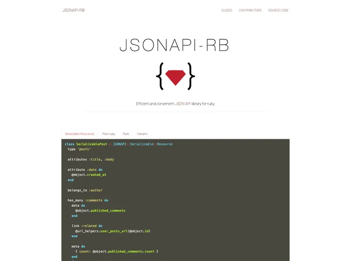 Jsonapi Rails by Jsonapi Rb - A Rails Template | Built At Lightspeed