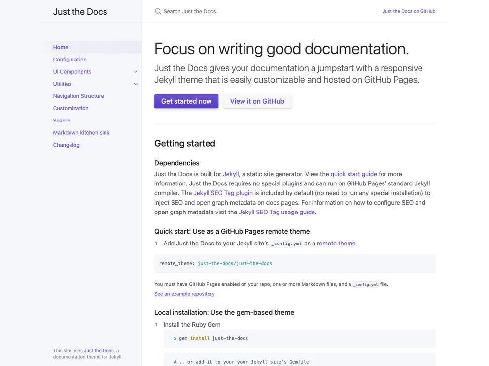 Just The Docs by Just The Docs - A undefined Template | Built At Lightspeed