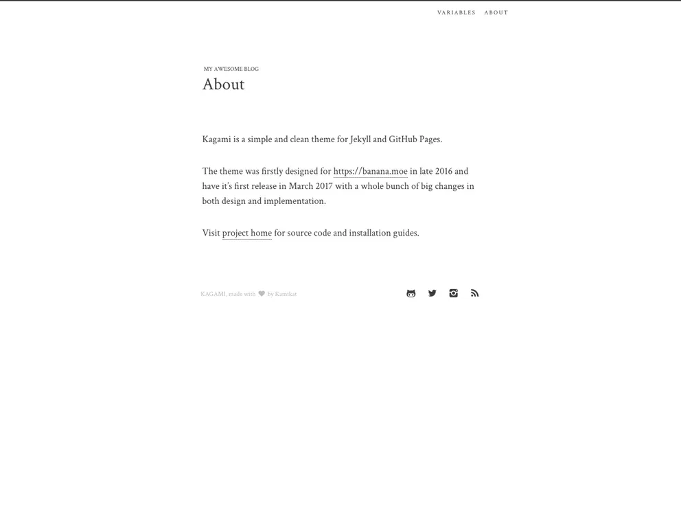 Jekyll Theme Kagami by Kamikat - A undefined Template | Built At Lightspeed Jekyll Theme Kagami by Kamikat - A undefined Template | Built At Lightspeed