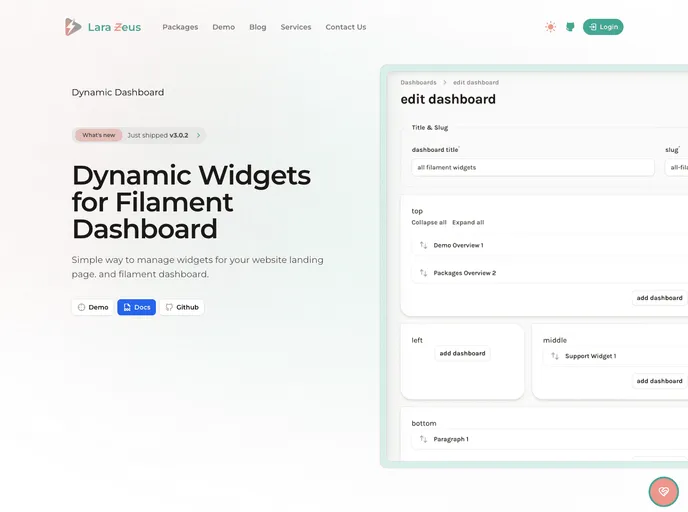 Dynamic Dashboard by Lara Zeus - A Laravel Template | Built At Lightspeed