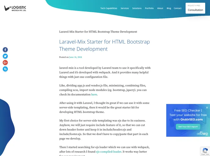 Laravel Mix Starter by Logisticinfotech - A Laravel Template | Built At Lightspeed