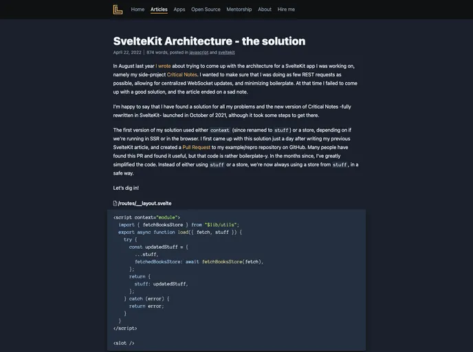 Sveltekit Architecture By Loopwerk A Svelte Template Built At 3104
