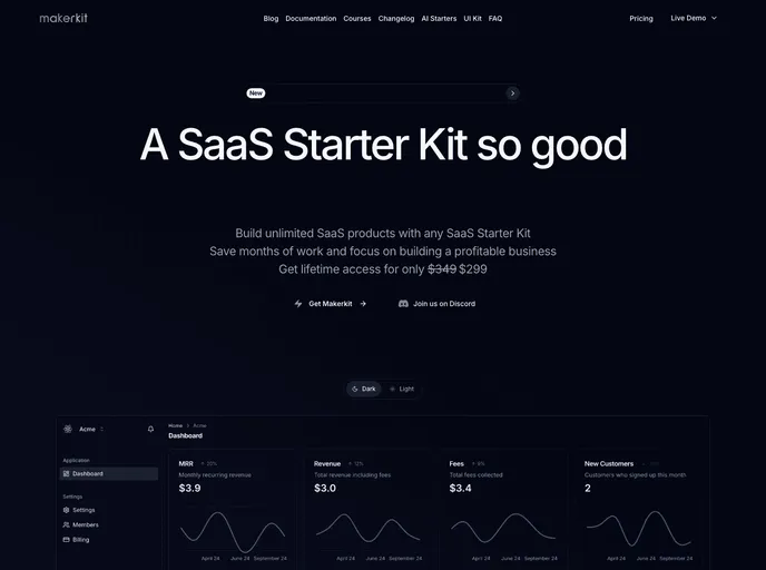 Next Blog Kit by Makerkit - A Nextjs Template | Built At Lightspeed
