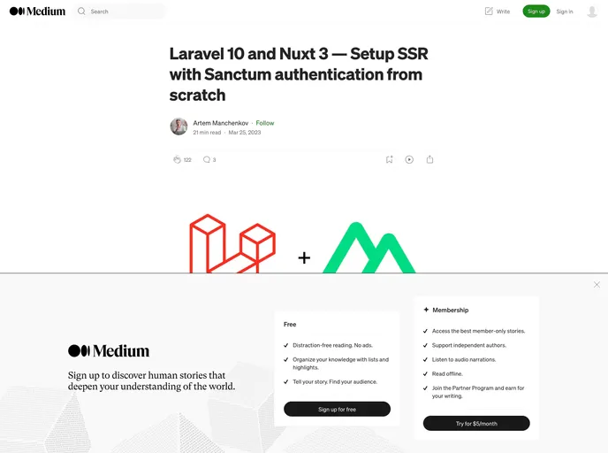 Nuxt Laravel by Manchenkoff - A Laravel Template | Built At Lightspeed