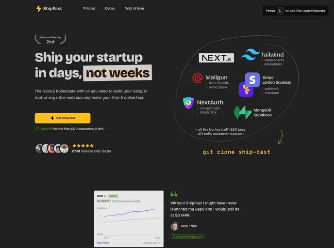 Shipfa.st by Marc Lou - A undefined Template | Built At Lightspeed Shipfa.st by Marc Lou - A undefined Template | Built At Lightspeed
