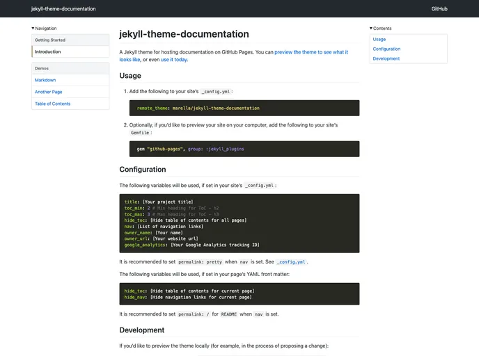Jekyll Theme Documentation by Marella - A Jekyll Template | Built At Lightspeed