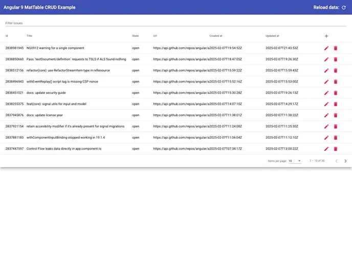 Angular Mat Table Crud by Marinantonio - A Angular Template | Built At Lightspeed